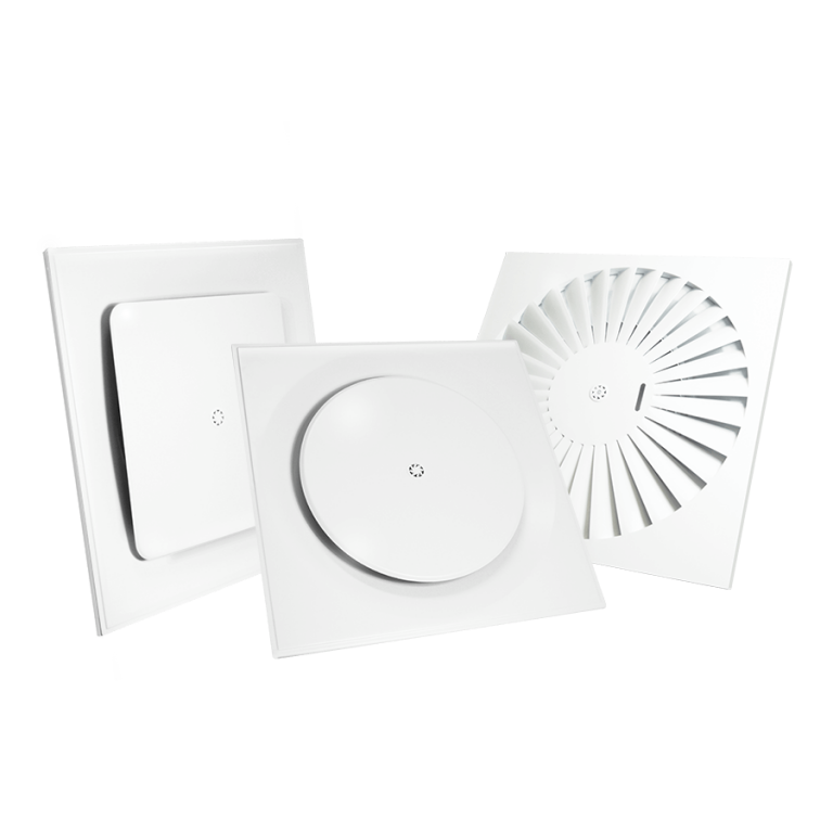 Square Electronic VAV Ceiling Diffusers - Elta Fans Asia