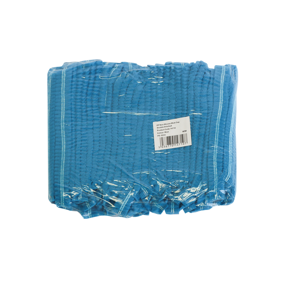 Mob Caps Pleated Blue Pack of 1000 | EG Agri